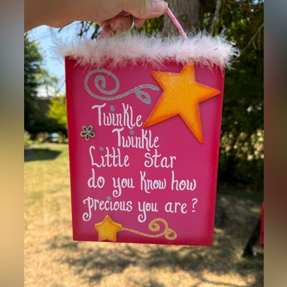 Wall Decor | Twinkle Twinkle Little Star Pink Sign | Poshmark